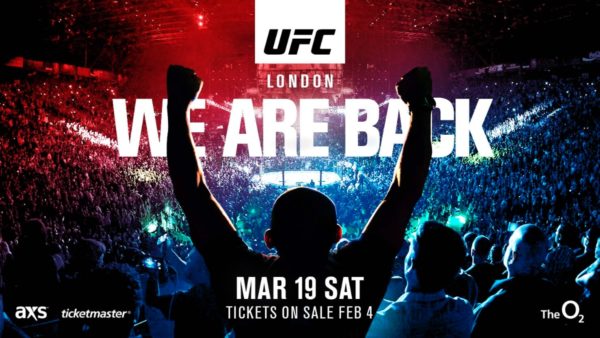 Back to The O2: UFC London confirmed for March 19 – Fighters Only